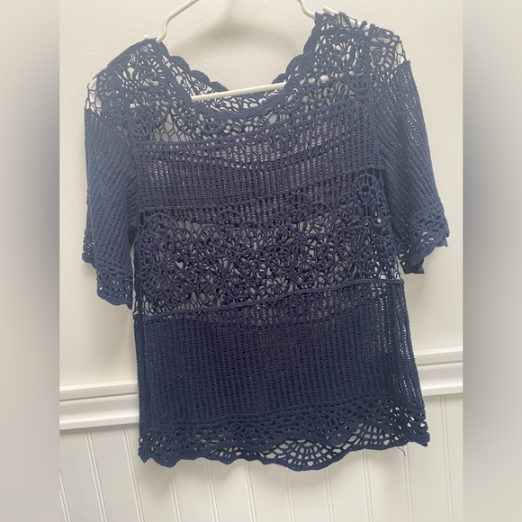 Source Unknown | Sweaters | Bluenavy Open Weave Sweater 34 Sleeve ...